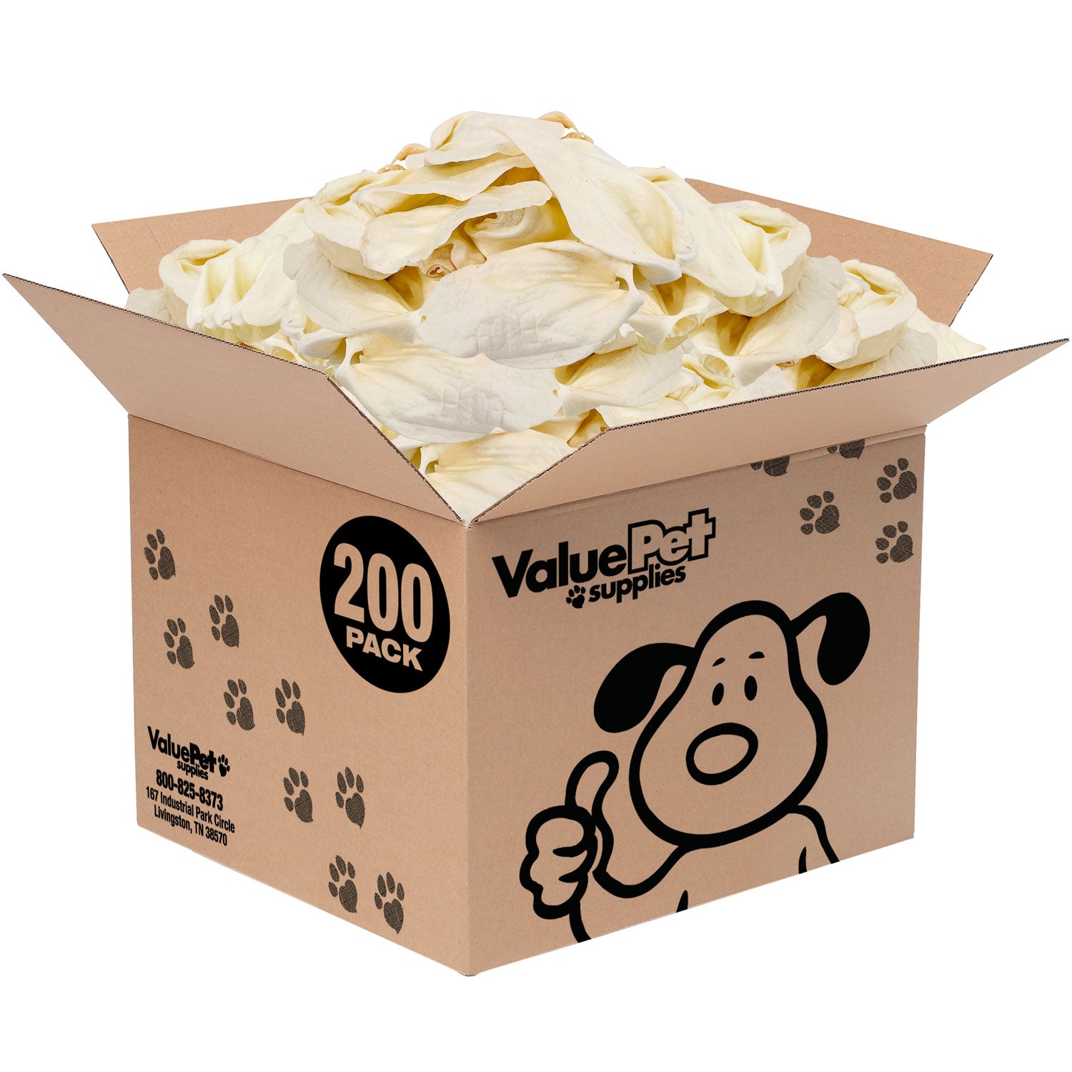 BULK SAVINGS - ValueBull Premium Cow Ears, Large, 200 Count